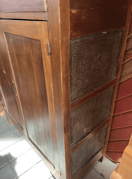 Pie safe with Punched tin side panels - needs drawer pulls 40x17x49.5 ...