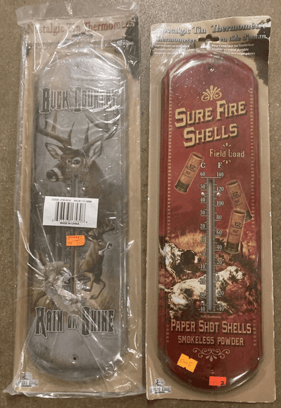 2-Indoor/Outdoor Thermometers inc. Buck Country, Sure Fire Shells ...
