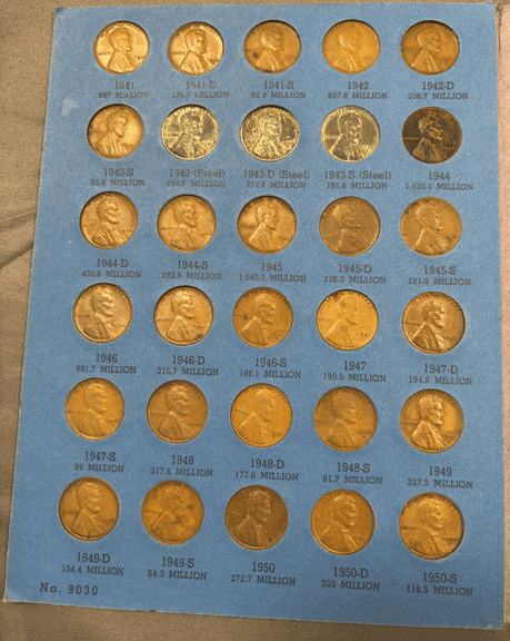 1941-1974 Lincoln Cent Collection Book 2 (89 Coins) - Metzger Property ...