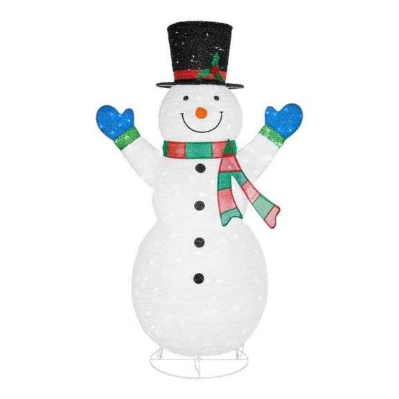 Home Accents Holiday 8 Ft. Giant-Sized LED Collapsible Snowman Holiday ...