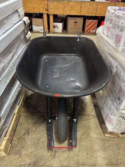 Husky 6 cu. ft. Steel Wheelbarrow with Flat Free Tire, has dents ...