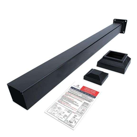 Aria Railing 3 in. x3 in. x 36 in. Black Powder Coated Aluminum Deck ...