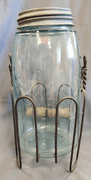 Mason Ball Jar with Metal Cradle 8.5" t - Metzger Property Services, LLC