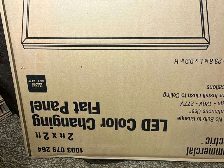 Led Color changing flat panel light, 1 no box, 1 in opened box ...