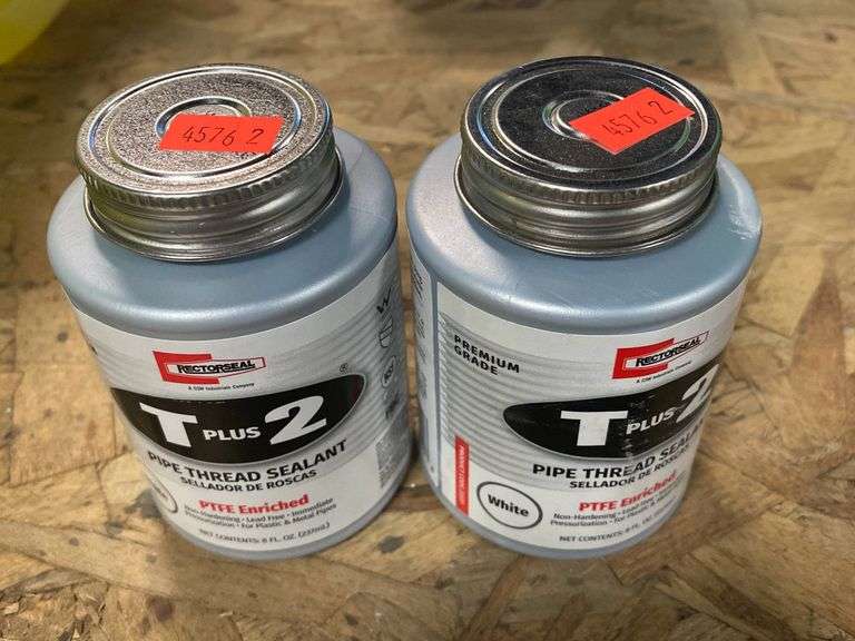 Rectorseal T Plus 2 Pipe Thread Sealant with PTFE 1/2 pt Brush Top (2 ...