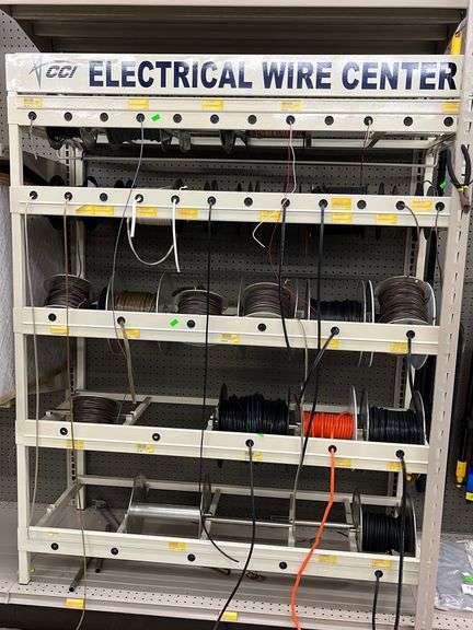 Electric wire center display and contents inc. partial rolls of wiring ...