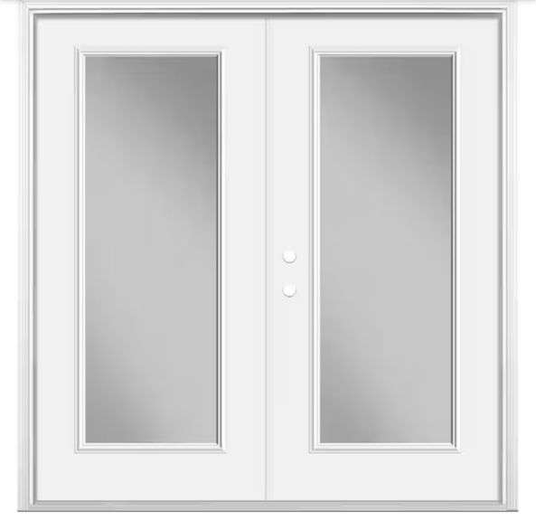 Masonite 72 in. x 80 in. Primed White Steel Prehung Right-Hand Inswing ...