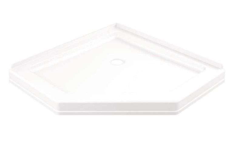 Delta 38 x 38 Corner Shower Pan Base with Corner Drain in White ...