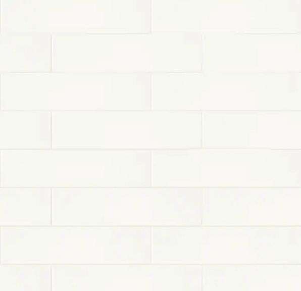 111 sq ft Metro White 2 in. x 8 in. Glossy Ceramic Floor and Wall Tile ...