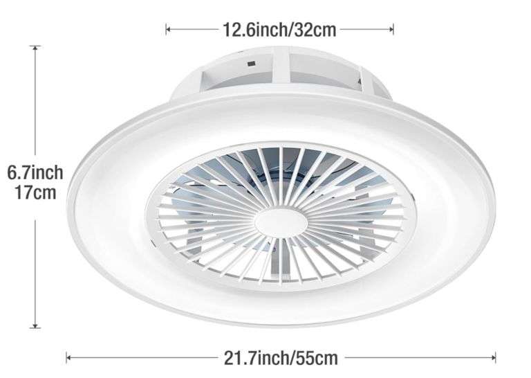 22 Inch Ceiling Fan with Lights Remote Control - Metzger Property ...