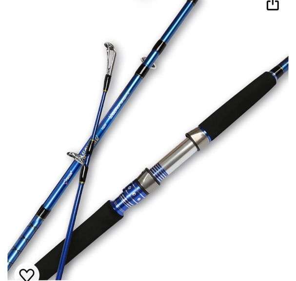 Fiblink 2-Piece Saltwater Spinning Fishing Rod Offshore Graphite ...
