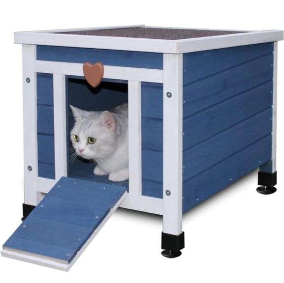 Rockever Cat House Outside, Feral Cat House Outdoor Weatherproof Rabbit ...