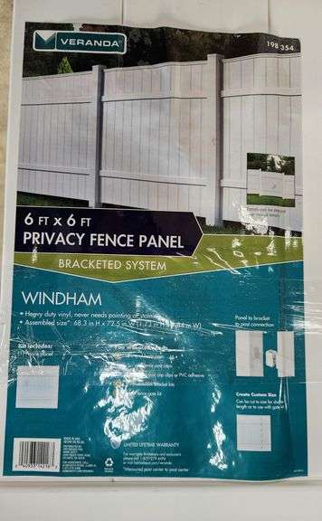 Veranda 6 ft. H x 6 ft. W White Vinyl Windham Fence Panel - Metzger ...
