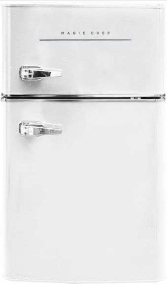 Magic Chef Retro Mini Refrigerator 3.2 cu. ft. 2-Door Fridge in White ...