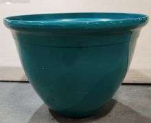 Turquoise Planter Plastic 13-1/2"D - Metzger Property Services, LLC