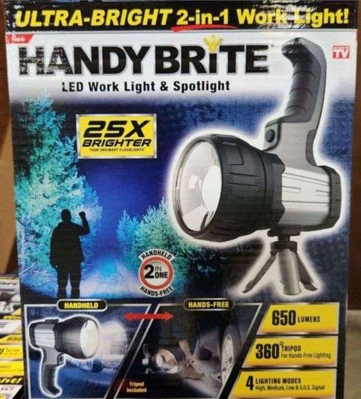 HANDY BRITE Ultra-Bright LED Cordless 2-in-1 Tripod Work Light ...