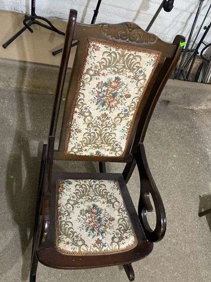Rocking Chair with Upholstered Bottom and Back 20.25”W Seat Ht 18 ...