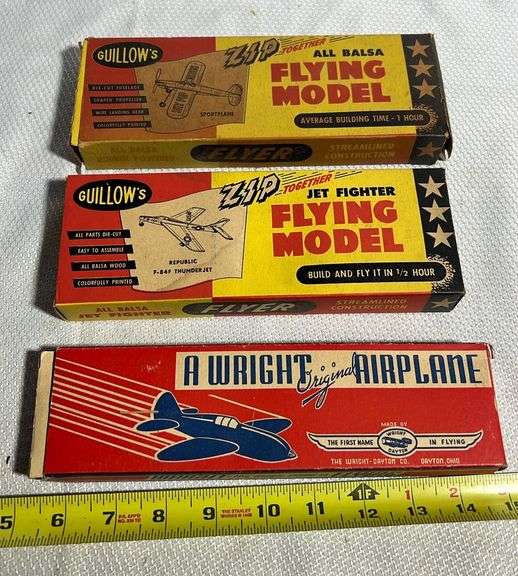 2- Guillow’s Flying Model Kits - Jet Fighter, All Balsa rubber powered ...