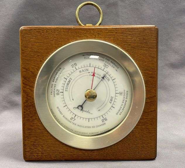 Airguide Barometer in Wood Frame - Metzger Property Services, LLC