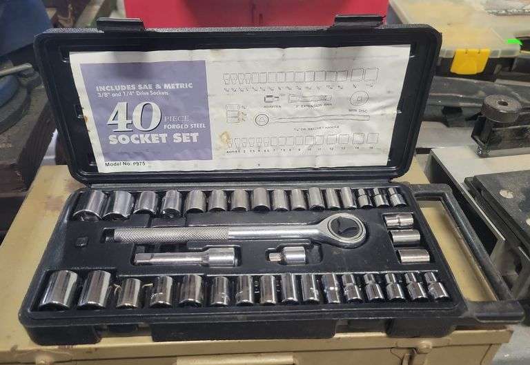 40 Piece Forged Steel Socket Set in case 12” - Metzger Property ...