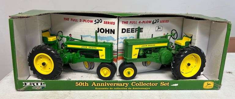 Ertl 50th Anniversary John Deere 520 and 620 Collector Set Die Cast ...