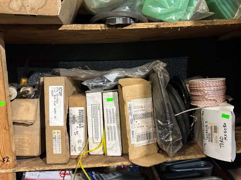 Fuel line stock all partial boxes, nylon cord, contents of shelf as ...