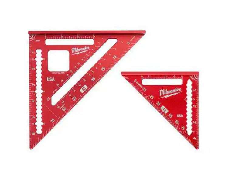 Milwaukee 7 in. Rafter Square and 4-1/2 in. Trim Square Set - Metzger ...
