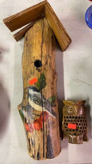 Wood Owl & Birdhouse Decor - Metzger Property Services, LLC
