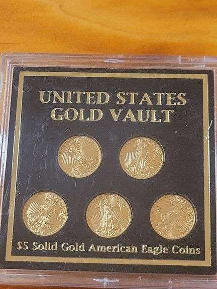 United States Gold Vault $5 Solid Gold American Eagle Coins - Metzger ...
