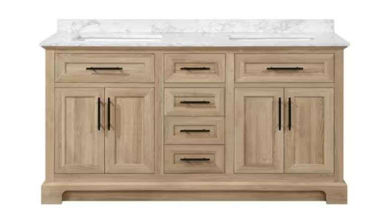 Home Decorators Collection Doveton 60 in. Double Sink Freestanding ...