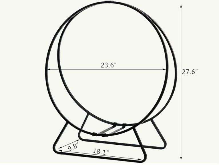 DOEWORKS 23 Inches Solid Steel Log Hoop Heavy Duty Firewood Racks ...