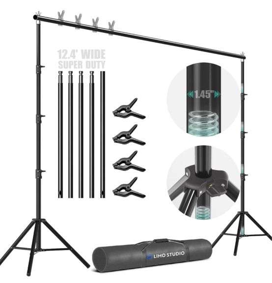 LimoStudio (Super Heavy Duty) 12.4 ft. Wide x 10 ft. Tall Backdrop ...