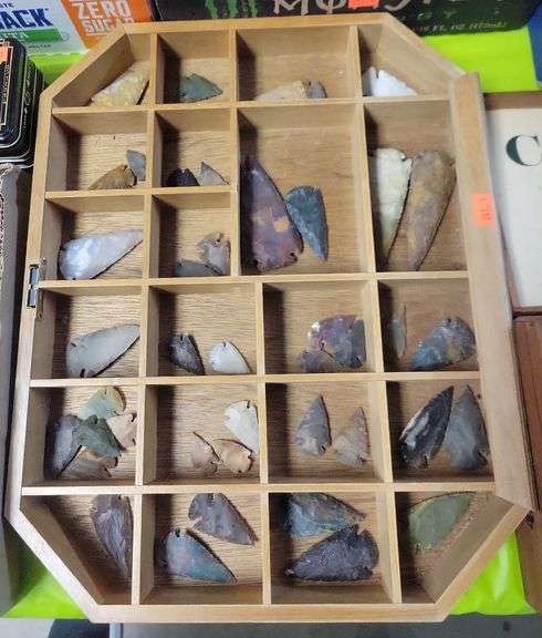 Native American Points in Display Case - Metzger Property Services, LLC