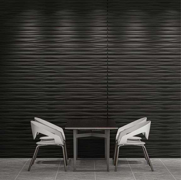 Art3d Black Large PVC 3D Wall Panels for Interior Wall Décor, Drop ...