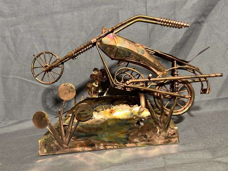 Brutalist Art Style Animated Chopper Motorcycle Music Box King Of The ...