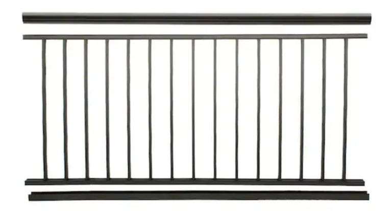 Aria Railing 36 in. x 6 ft. Black Powder Coated Aluminum Preassembled ...