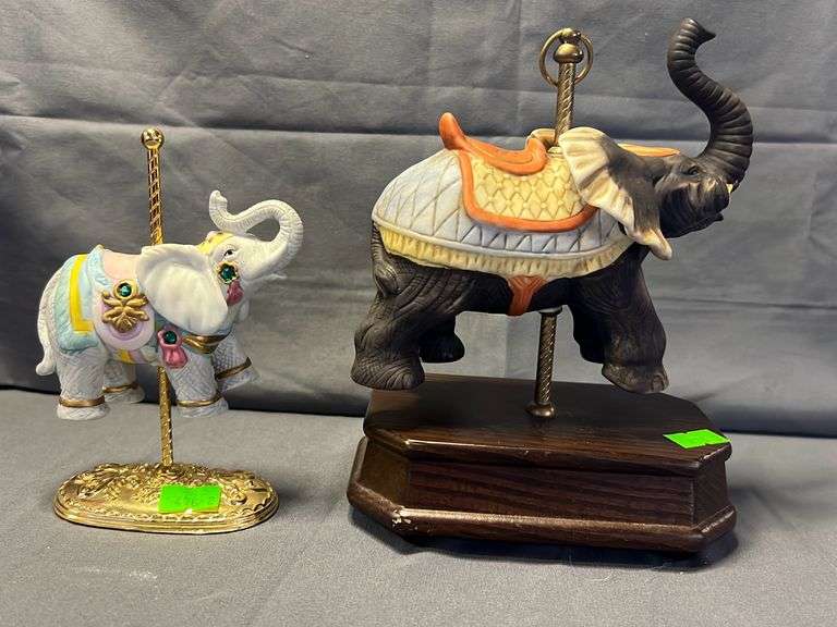 Carousel Elephant Music Box (missing a tusk) 7”x7.5” & Scarborough ...