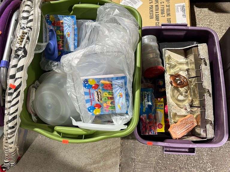 2 plastic Totes, Happy Birthday Candle Assortment, Tupperware ...