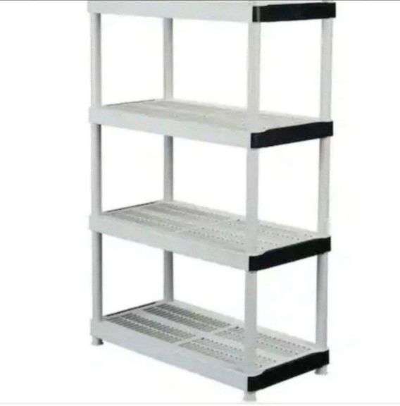 HDX 4-Tier Plastic Garage Storage Shelving Unit (36 in. W x 18 in. D ...