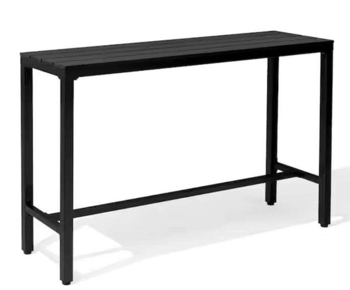 Crestlive Products Black Patio Rectangle Metal Bar Height Outdoor ...