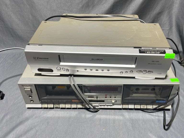 Emerson VHS Player, Technics Stereo Double Cassette Deck - Metzger ...