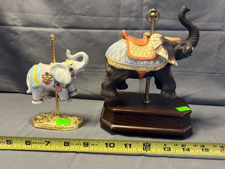 Carousel Elephant Music Box (missing a tusk) 7”x7.5” & Scarborough ...