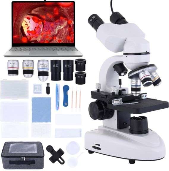 Binocular Compound Microscope 40X-2000X, Research Grade Professional Microscope with Dual ...