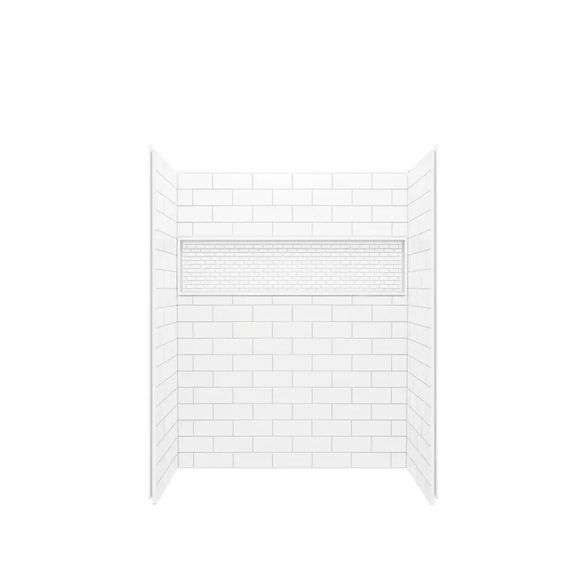 NexTile 30 in. D x 60 in. W x 74 in. H Composite Direct-to-Stud Four ...