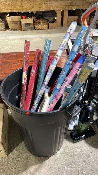 Wrapping Paper Assortment, Plastic Trash Can - Metzger Property ...