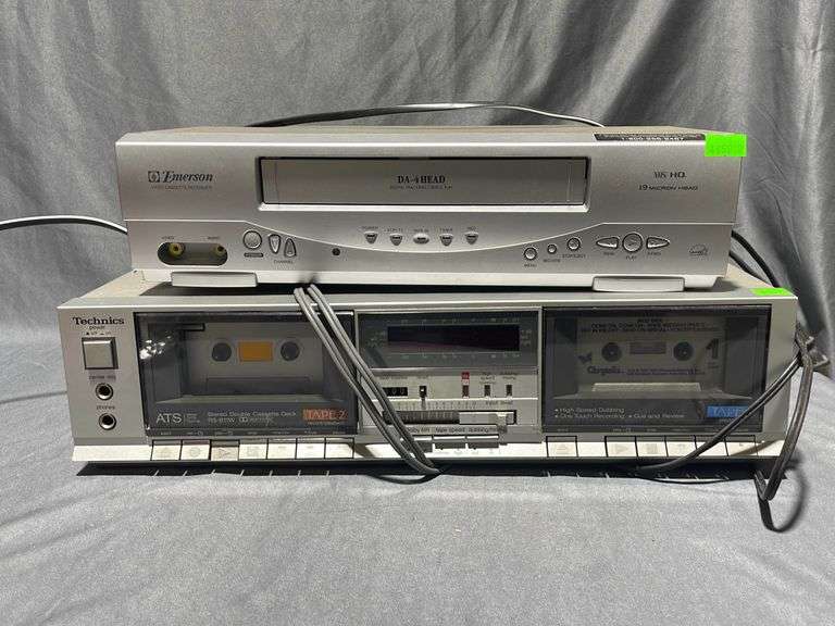 Emerson VHS Player, Technics Stereo Double Cassette Deck - Metzger ...