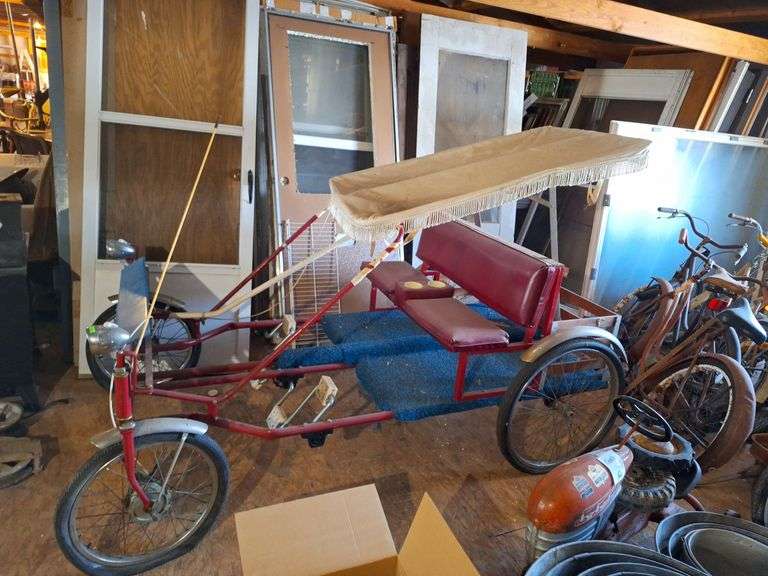 Four-Wheeled Buddy Buggy Surrey Bike, Multi-seats Bicycle with Canopy ...