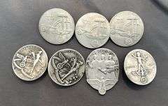 7 German Tinnie 1 Mai Labor Day Badges 1935-1939 - Metzger Property ...