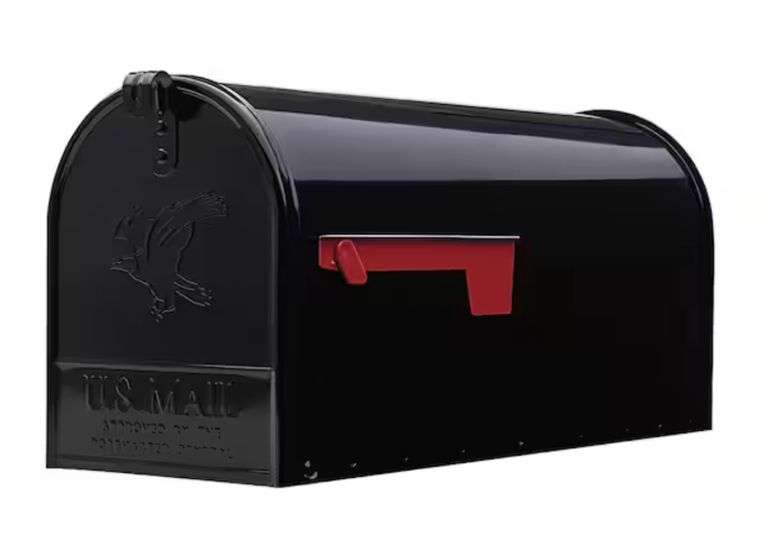 Architectural Mailboxes Elite Black, Large, Steel, Post Mount Mailbox ...