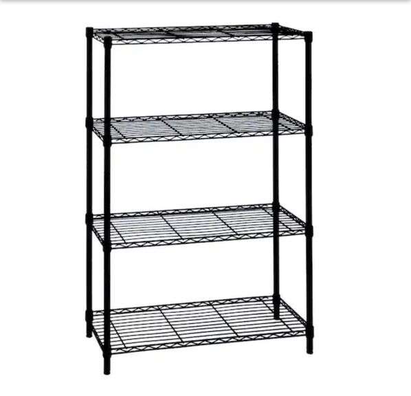 HDX 4-Tier Steel Wire Shelving Unit in Black (36 in. W x 54 in. H x 14 ...